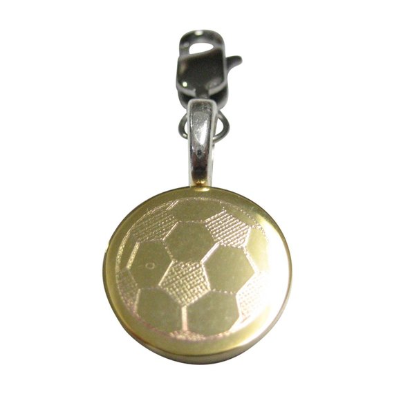 Kiola Designs | Accessories | Etched Round Soccer Ball Pendant Zipper ...